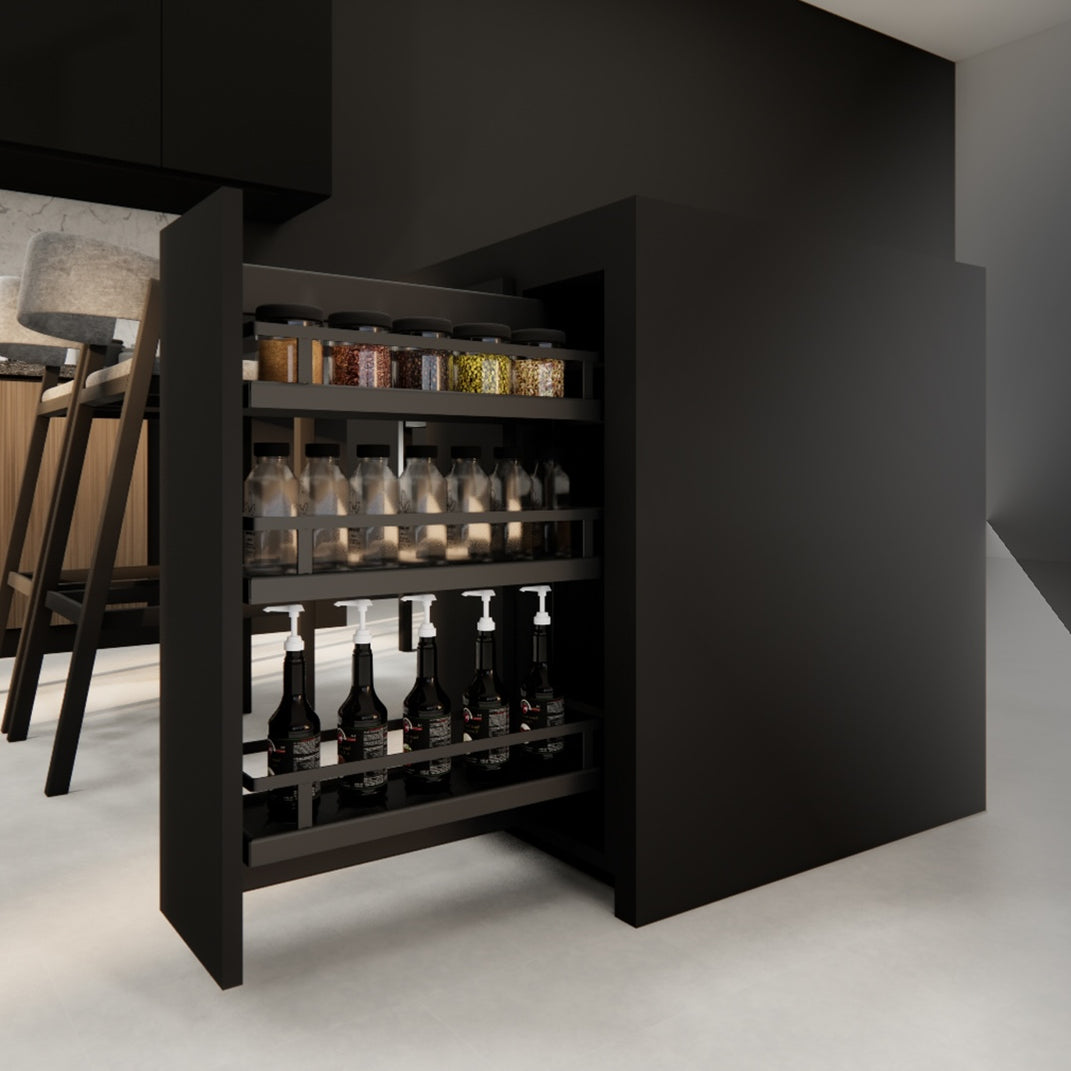 Ripiani- Matte Black Series SUS304 3 Tier Multifunction Drawer Basket ...