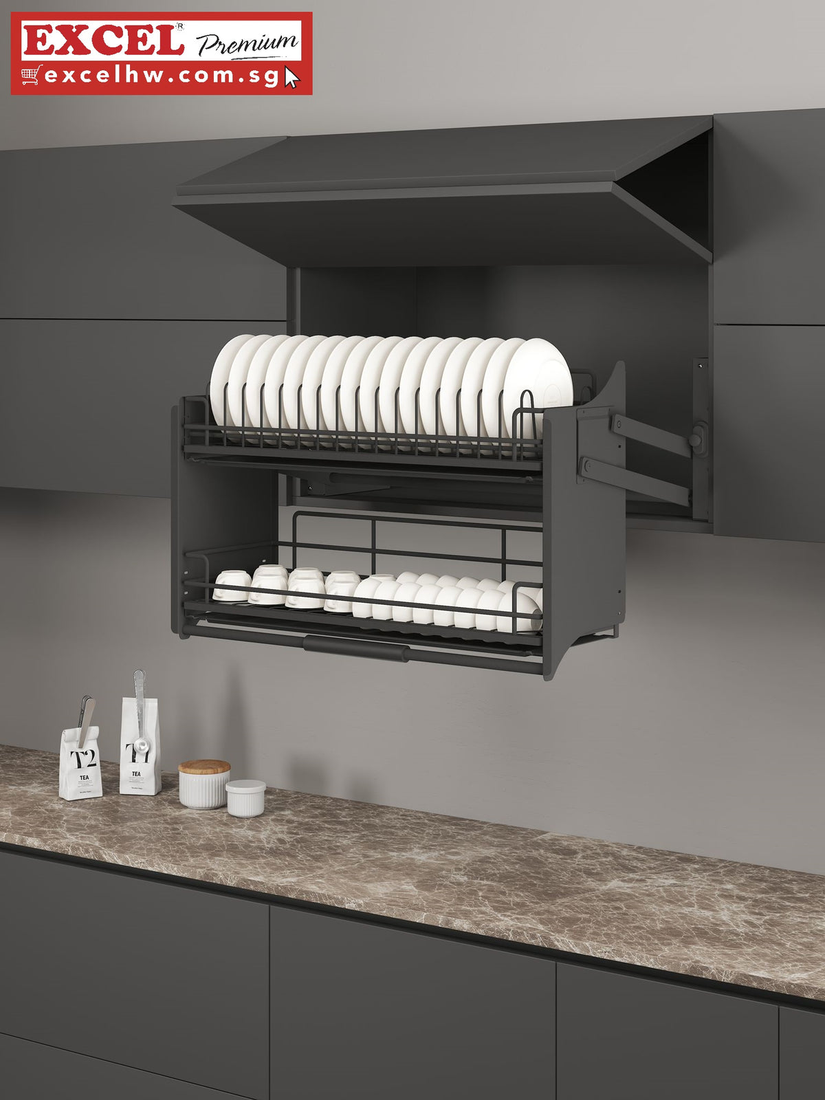 Estrazione - Matte Black Series Pull Down SUS304 Dish Rack — Excel Hardware