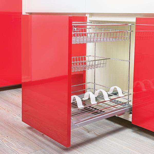 3 TIER DRAWER BASKET C/W FULL EXT RUNNER — Excel Hardware