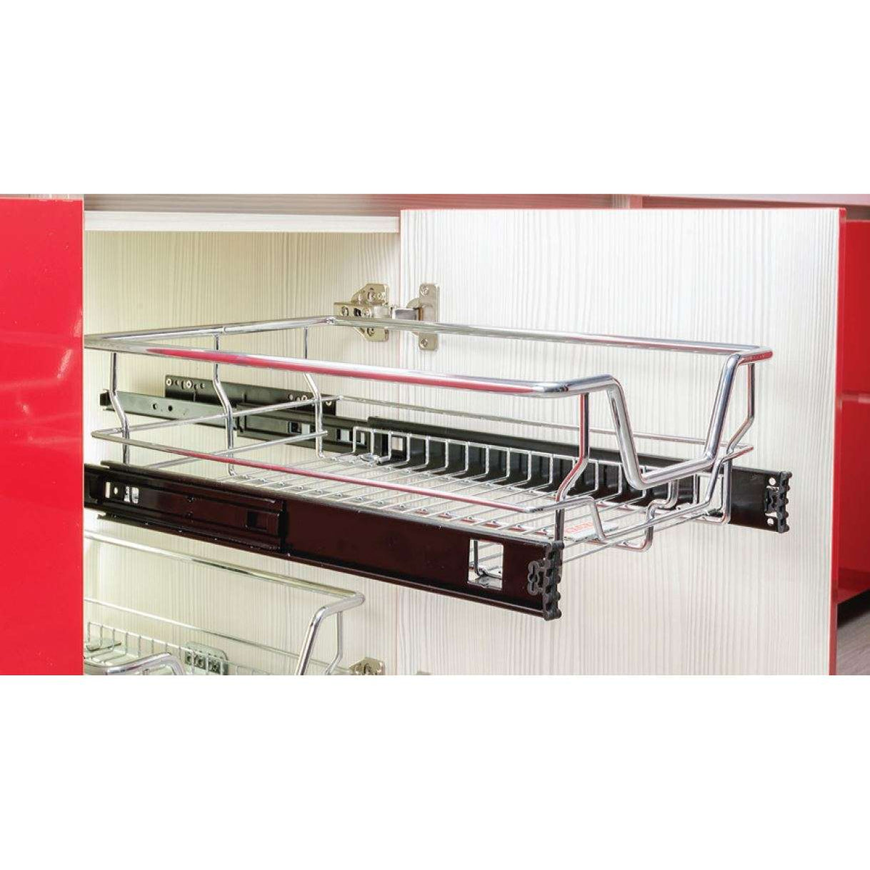 EXCEL Pull out Wirebasket W/Black Slides — Excel Hardware