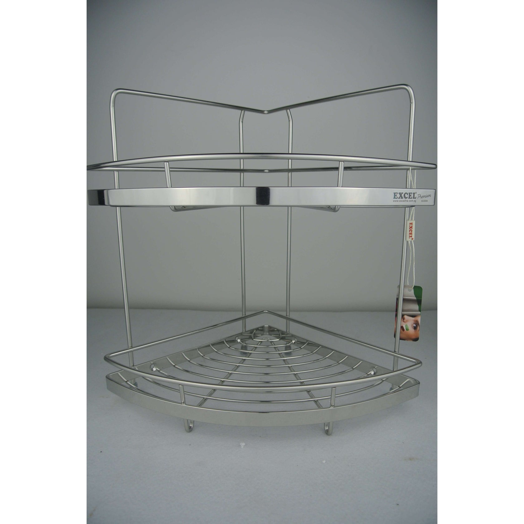 ITALIAN Series Sus304 2 Tier Corner L-shaped Corner Rack
